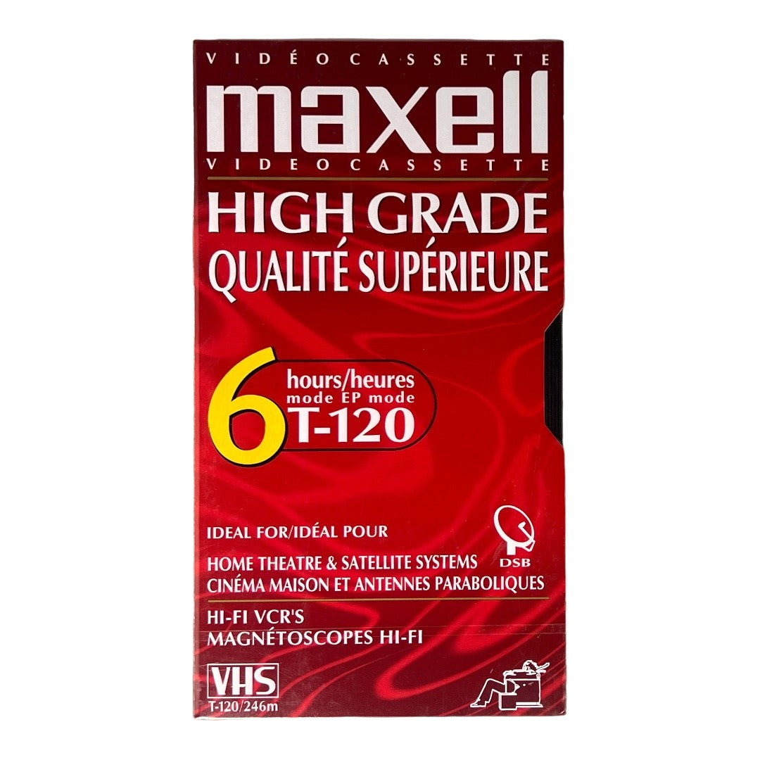 Maxell VHS Video Cassette 6 Hour Standard Grade 4 Pack T-120 Blank